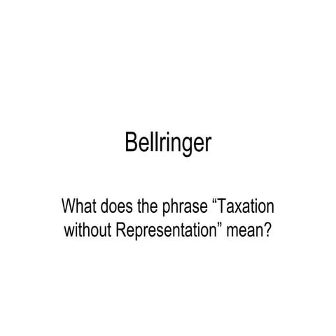 Lesson 1 Taxation without Representation | PPT