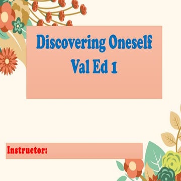 Lesson 1 Self Concept (Discovering oneself) | PPT