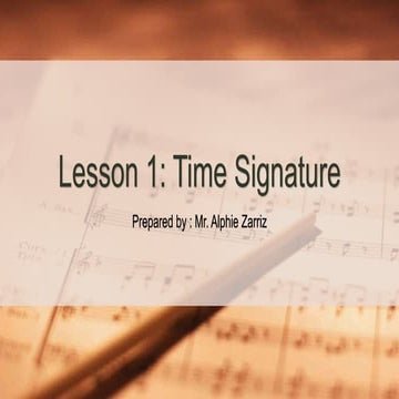 Lesson 1 Time signature | PPTX