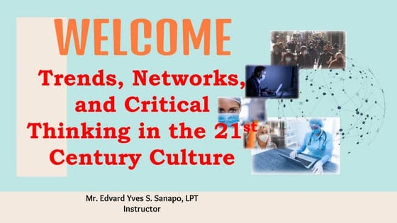 Trends, Network and Critical Thinking Unit 1 Definition of a Trend | PPTX