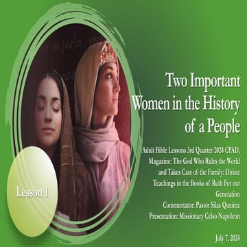 Lesson 1 Two Important Women in the History of a People.pptx | Free ...