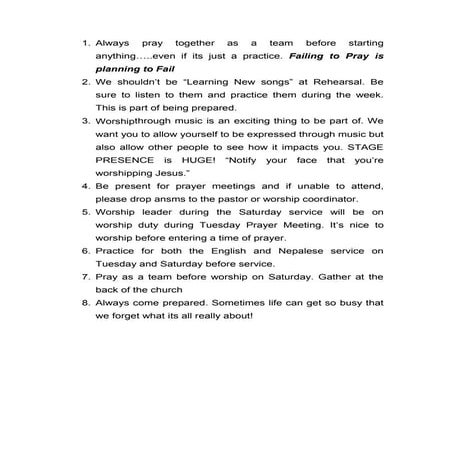 Lesson 1 worship team | DOCX