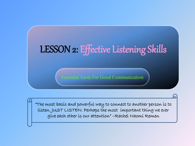 Introduction to listening skills. | PPTX