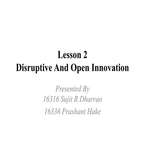 Disruptive and Open Innovation | PPTX