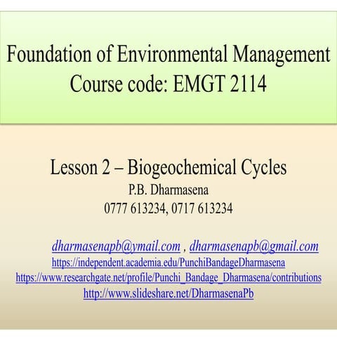 Lesson 2. biogeochemical cycles | PDF