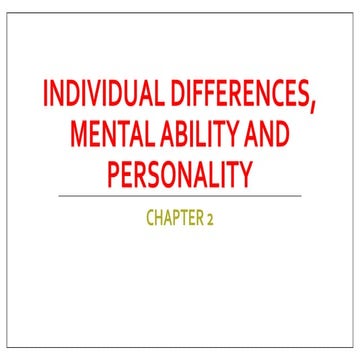 INDIVIDUAL DIFFERENCES, MENTAL ABILITY AND PERSONALITY | PPTX