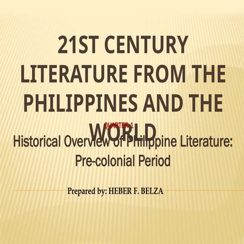 Philippine Literature during the Pre- Colonial Period | PDF