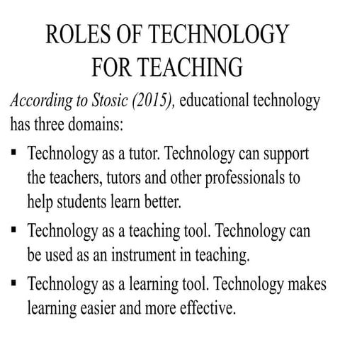 LESSON 2.pptx ROLES OF TECHNOLOGY FOR TEACHING AND LEARNING | PPT