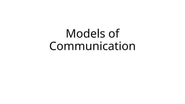David Berlo's Model of Communication | PPTX | Science