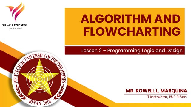 Lesson 2 Algorithm And Flowchartingpdf