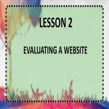 Lesson 2 evaluating a website | PDF