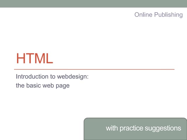 Lecture 2 Html Basics Ppt 2265