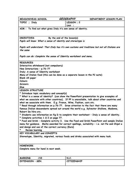 Lesson 3 Italy | DOC