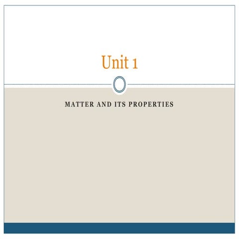 Unit I: Matter | PPT