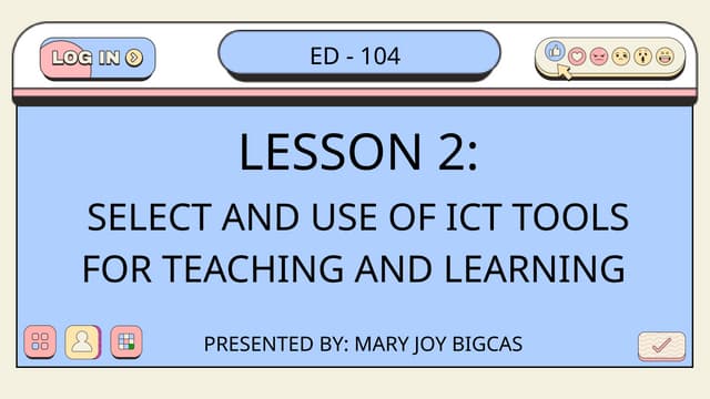 Select and Use ICT Tools for Teaching and Learning | PDF