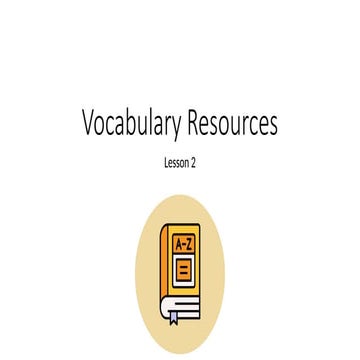 Lesson 2 - Vocabulary Journal Resources (1) | PPT