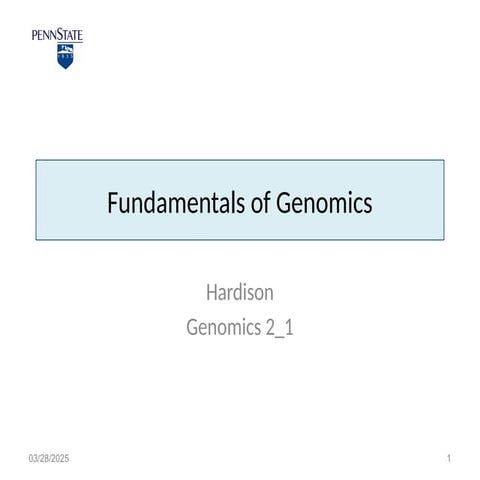 Lesson2 1 Fundamentalgenomics In Genomics Pptx