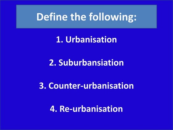 Urbanisation | PPT