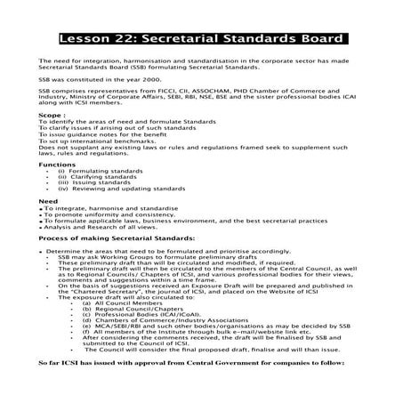 Lesson 22: Secretarial StandardsBboard - Company Law by: dipti dhakul ...