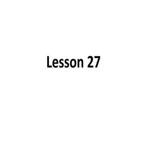 Lesson 27 | PPTX