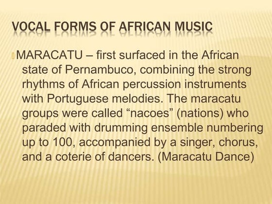 vocal forms of african music in an africa | PDF