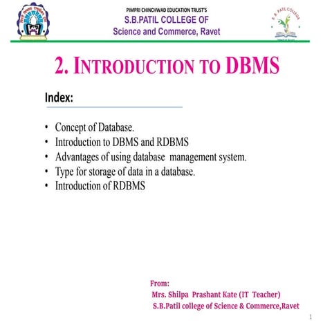 Lesson2 dbms | PPTX