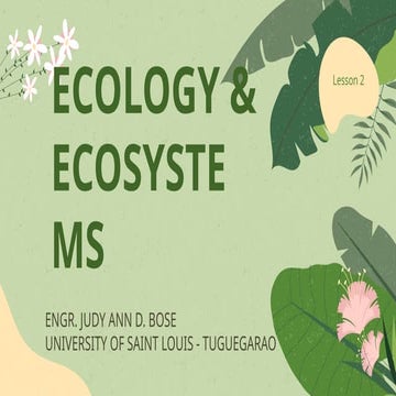 Lesson 2 Ecology Environmental Science Pptx