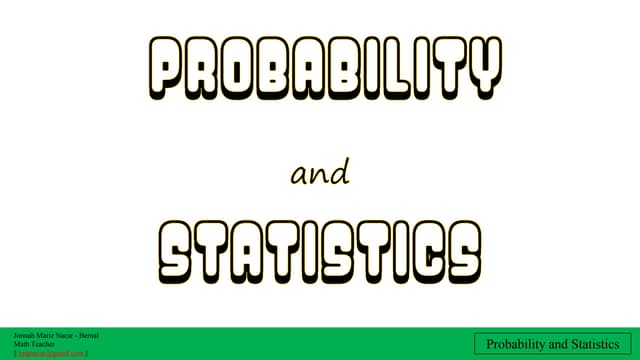 Chapter 1 random variables and probability distributions | PPTX