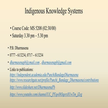 Indigenous Knowledge Systems - 1 | PDF