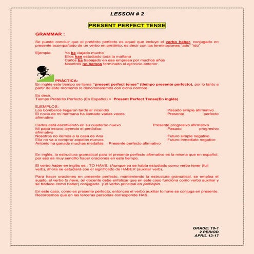Lesson 2 present perfect | PDF
