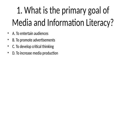 Lesson 2: Introduction to Media and Information Literacy | PPTX