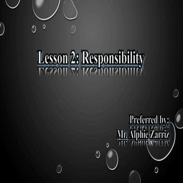 Lesson 2 responsibility | PPTX
