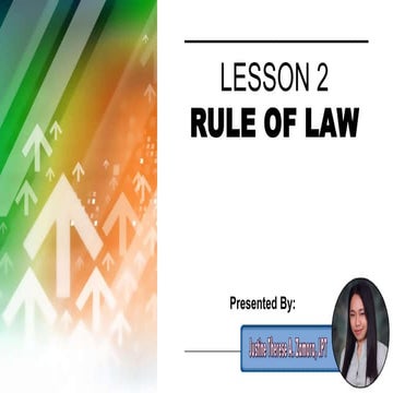 Lesson 2 Rule of Law- Grade 9 Values Education | PPTX