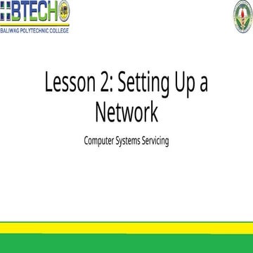 Lesson 2 Setting Up a Network powerpoint presentation | PPT