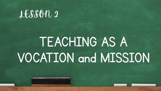 Teaching as a Vocation, Mission and Profession | PPTX | Professional School | Postgraduate Education