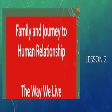 LESSON 2 VALUES EDUCATION FAMILY LESSONS | PPTX
