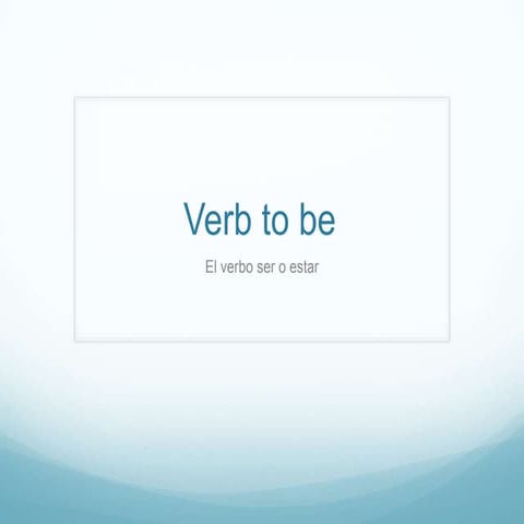 Lesson 2 verb to be | PPTX