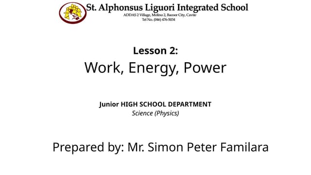 WORK POWER AND ENERGY | PPTX