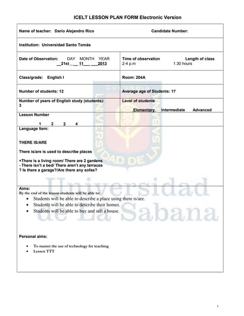 Spanish lesson plan | PDF