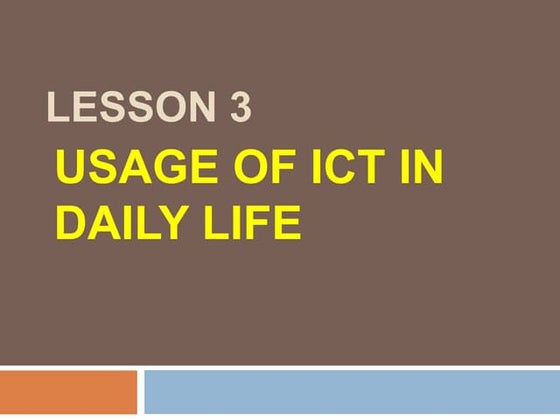 The uses of ict in our society | PPT