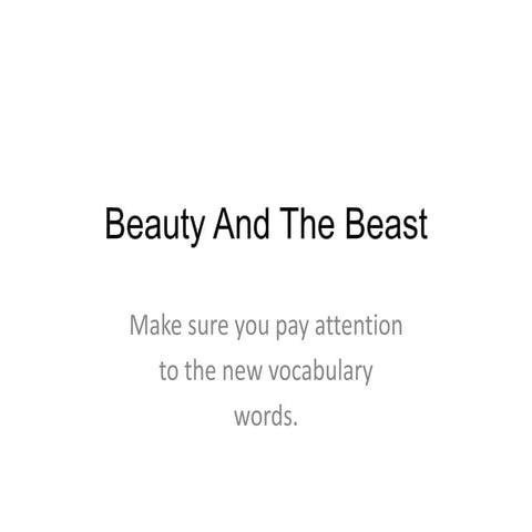 Script of English Musical Drama, Beauty and The Beast | DOCX