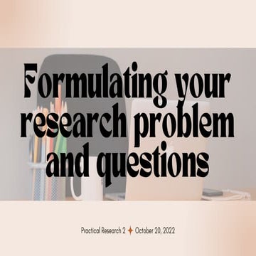 Formulating research problem and questions | PDF