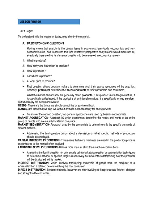 Applied economics module 2 final | PDF | Economy | Business and Finance