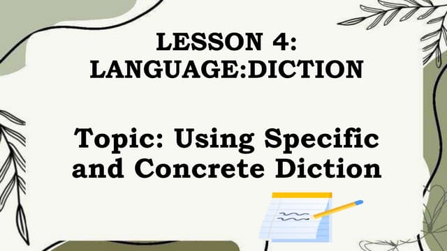 Diction and styles power point presentation | PPTX