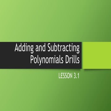 Lesson 3 1 Adding And Subtracting Drills Pptx