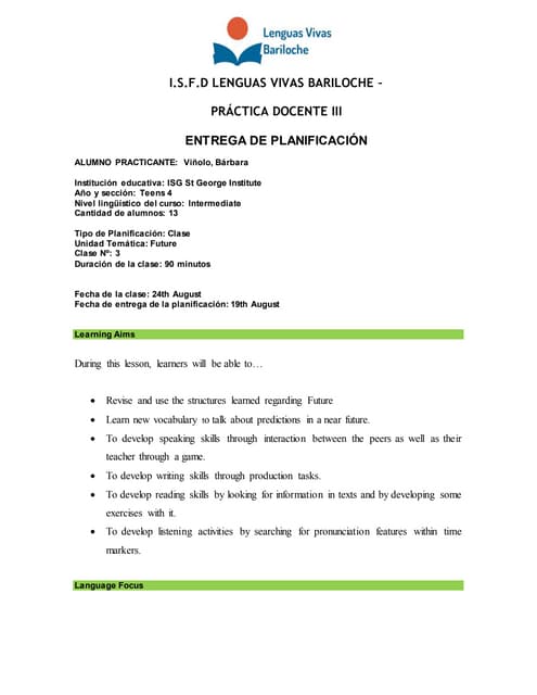 Lesson plan - Action Verbs | DOCX | Education