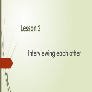 LESSON 3 for English Training at language centre | PPT