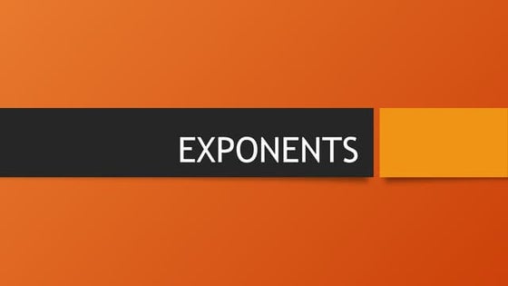 Laws Of Exponents | PPT | Physics | Science