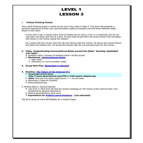 Lesson 3 critical thinking and conversational styles - v3 | PDF