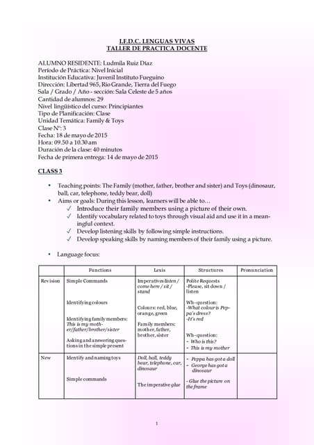 Tpd - lesson plans 2- kindergarten | PDF